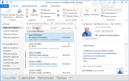 Comment traiter rapidement un message reçu?